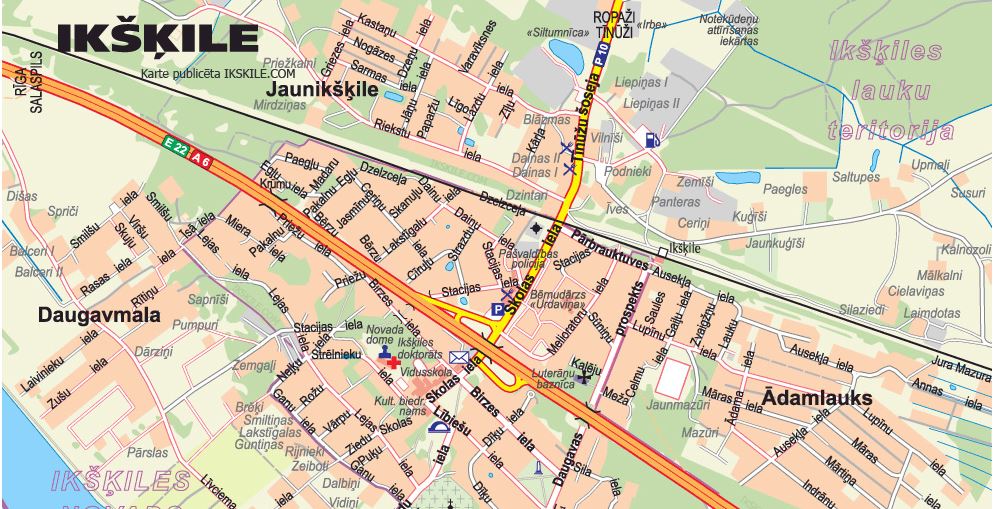 Ikšķiles pilsētas karte - Ikšķile